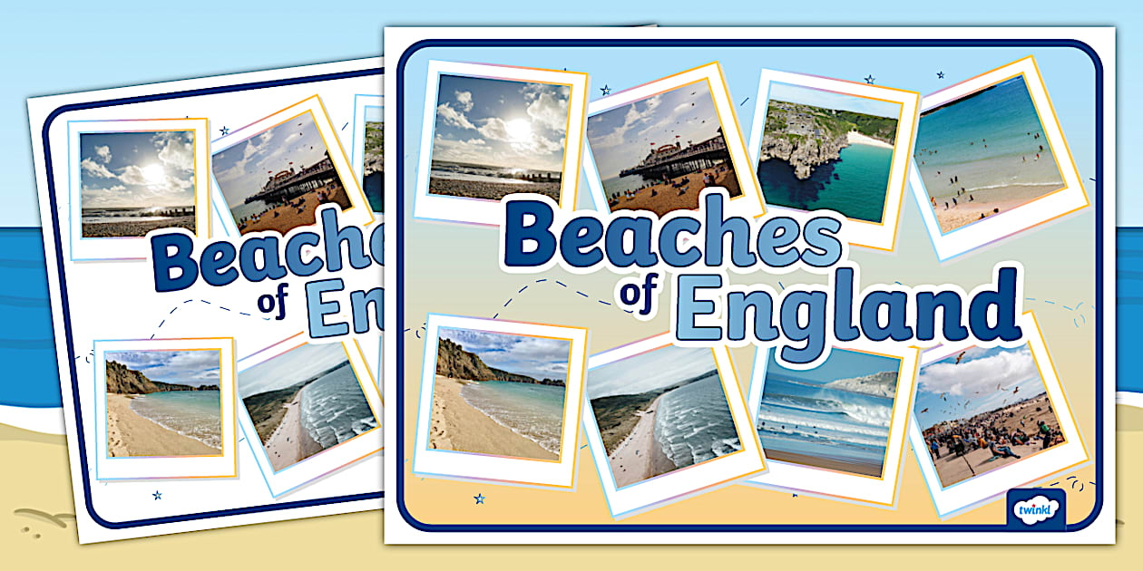 Beaches of England Photo Display Poster (teacher made)