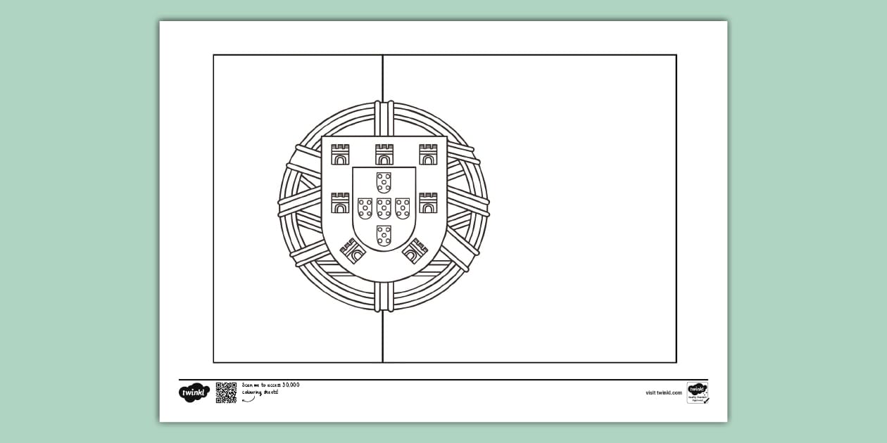 Portugal Flag Colouring - Twinkl Flags Colouring - Twinkl
