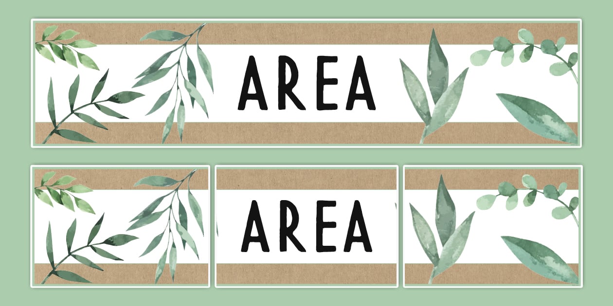 Muted Botanical Themed Area Banner - Twinkl Maths - Twinkl