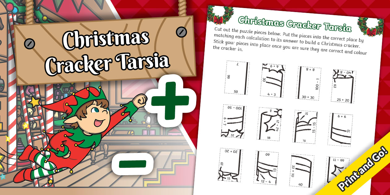 KS1 Christmas Cracker Tarsia Addition and Subtraction