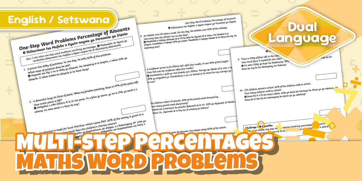 Grade 4 Maths - Term 4 - Multi-step Percentages Maths Word Problems