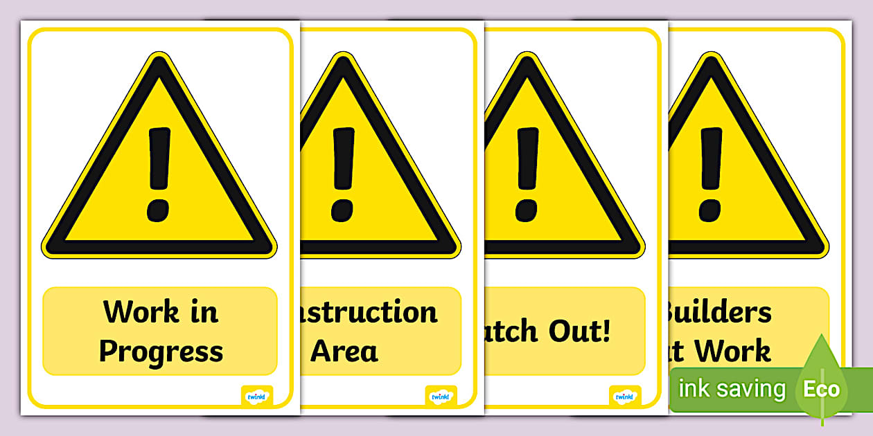 Construction Area Posters (teacher made) - Twinkl