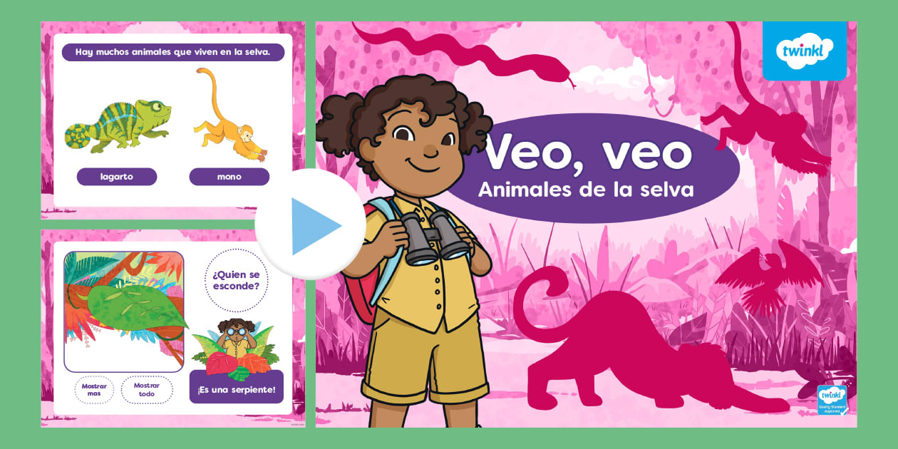 Juego del veo, veo con animales de la selva (teacher made)