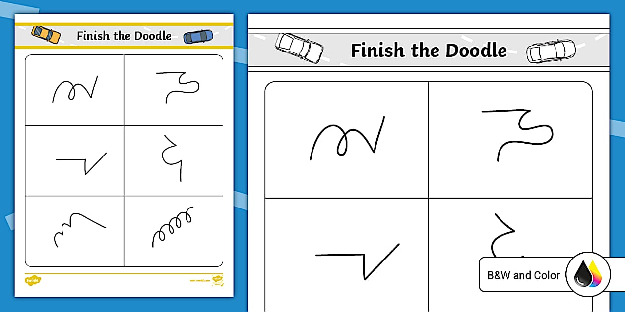 Finish the Doodle Printable – Doodle Art for Kids!