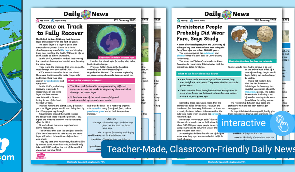 Weekly Comprehension Pack - 20th January 2023 - Twinkl NewsRoom
