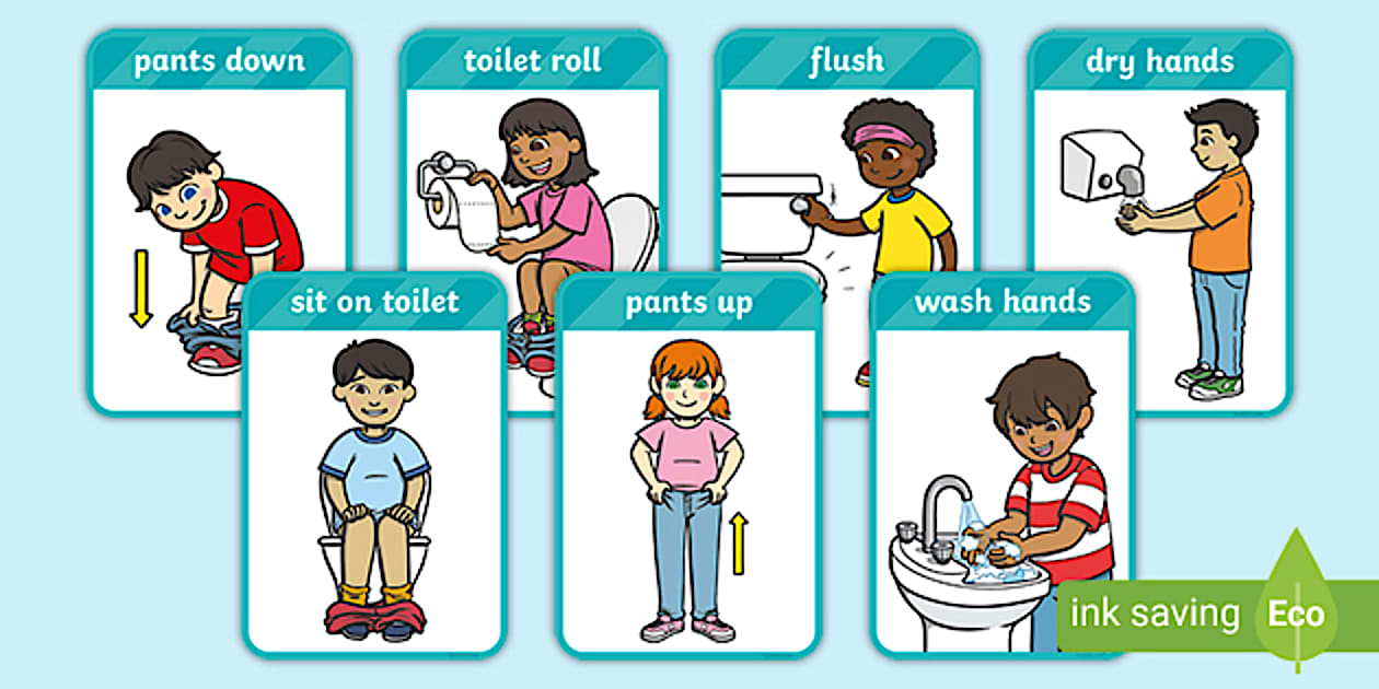 Toilet Procedure Flash Cards (Teacher-Made) - Twinkl