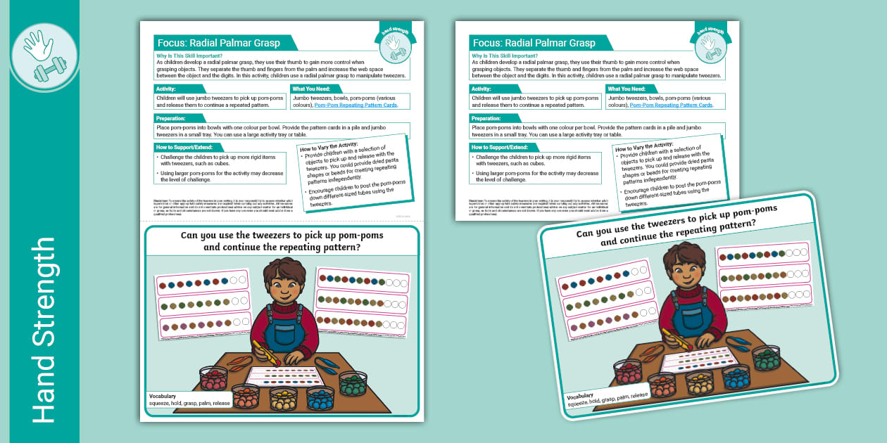 Fine Motor Skills Hand Strength Activity: Pom Pom Patterns