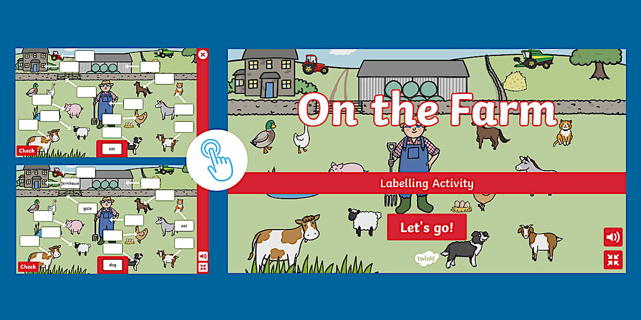 On the Farm Interactive Labelling Activity (teacher made)