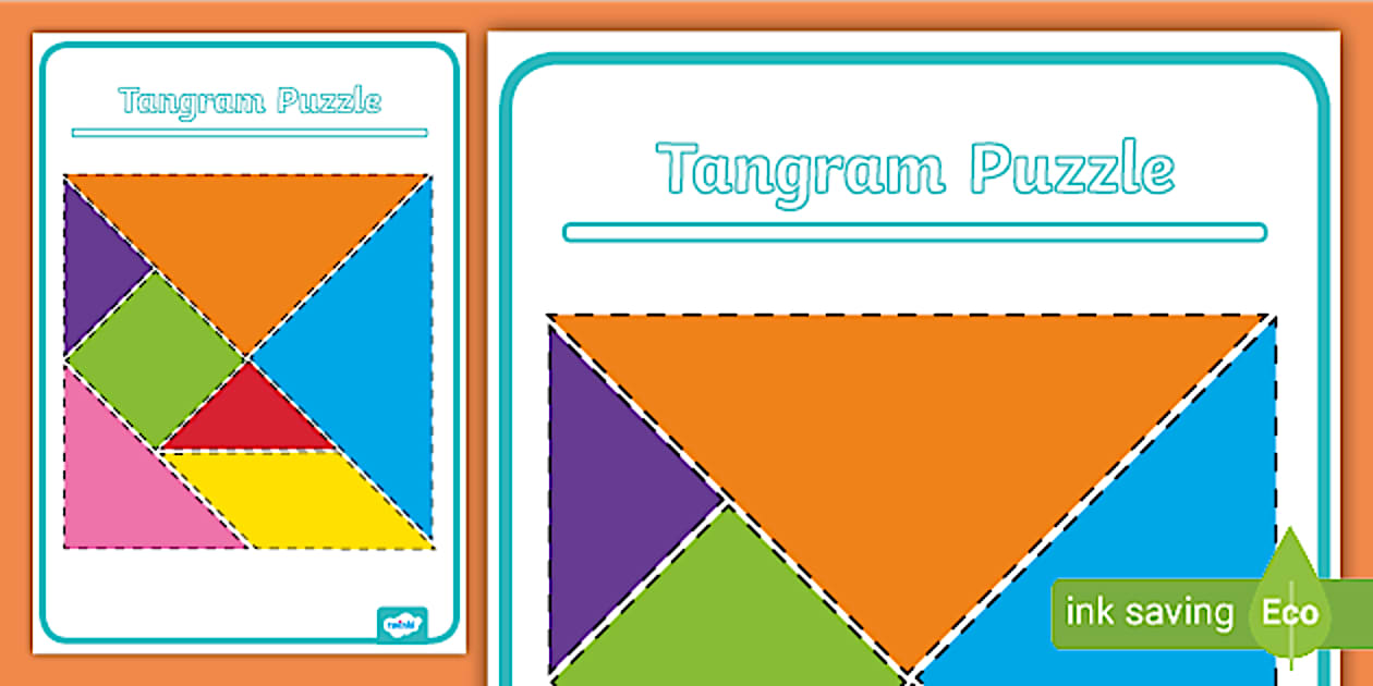 Tangram Display Cut Outs (teacher made) - Twinkl