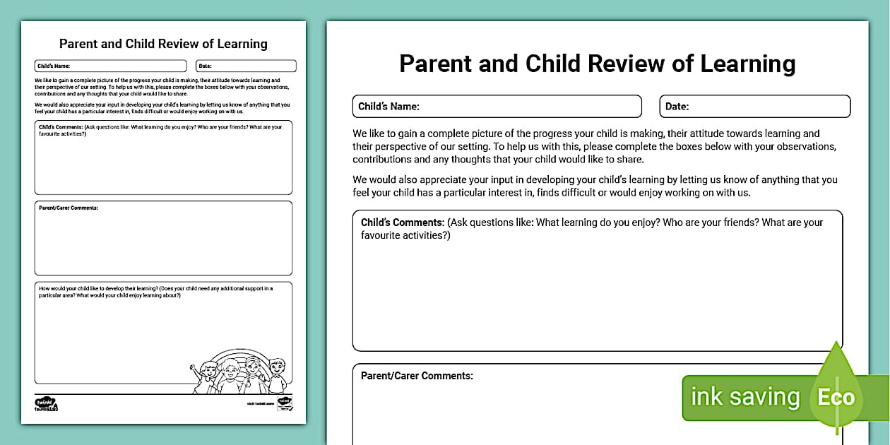 Parents Observation Sheets EYFS - Twinkl