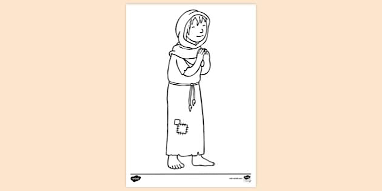 Medieval Beggar Woman Colouring | Colouring Sheets - Twinkl