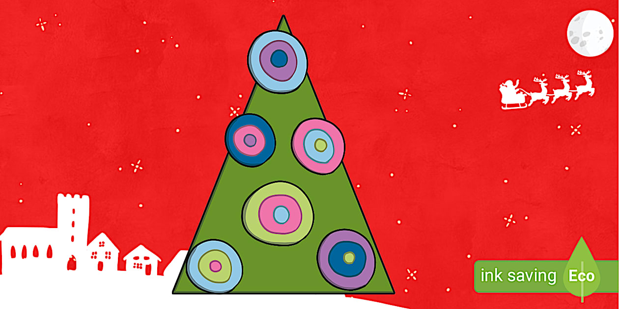 Kandinsky Christmas Bauble Collage (teacher made) - Twinkl