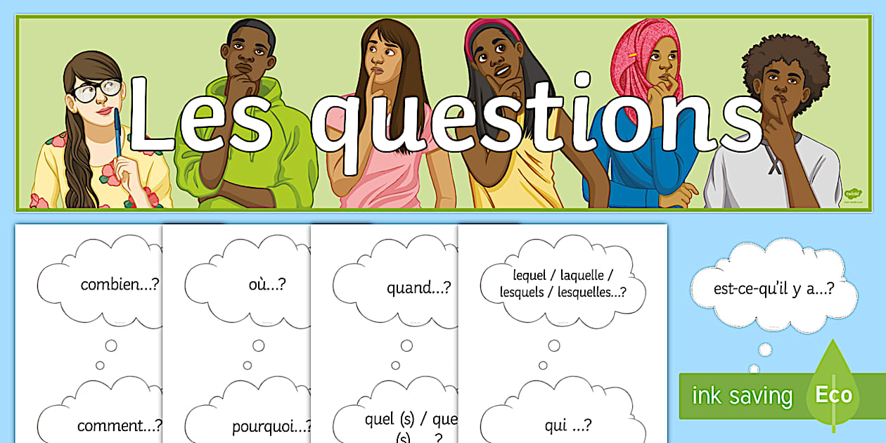 Question Words Display Pack French (teacher made) - Twinkl