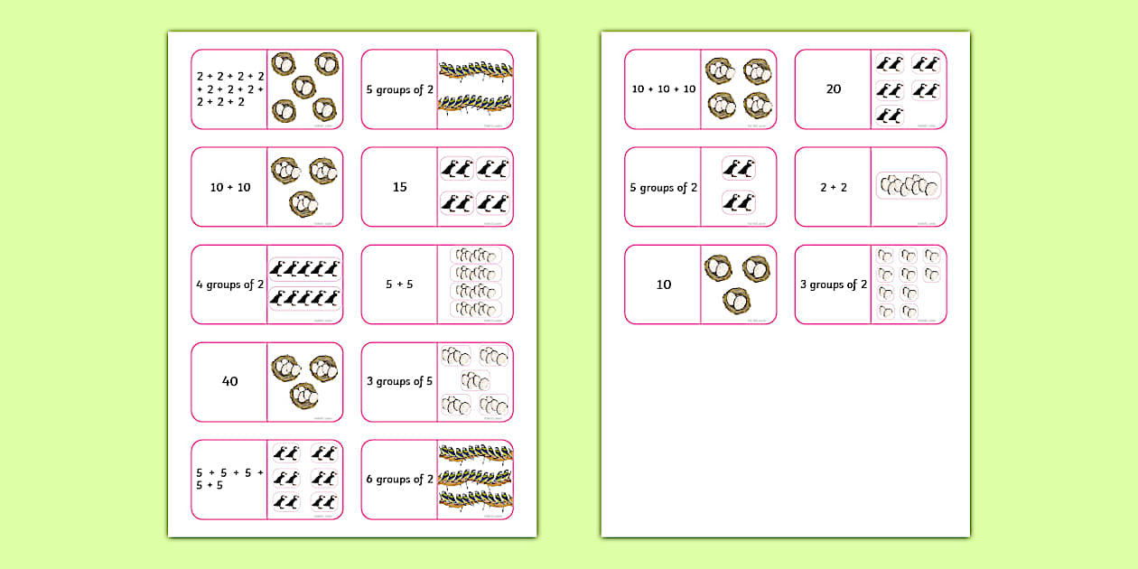 👉 Add Equal Groups Maths Multiplication Dominoes Game