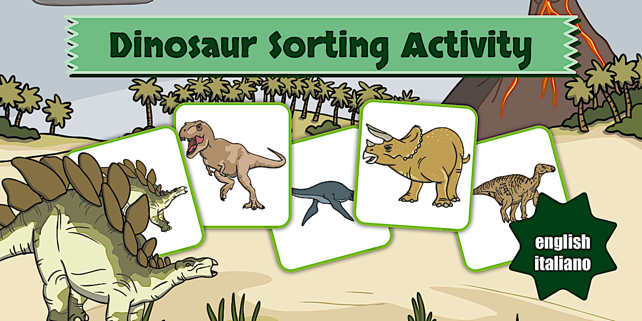 Dinosaur Sorting Activity English/Italian