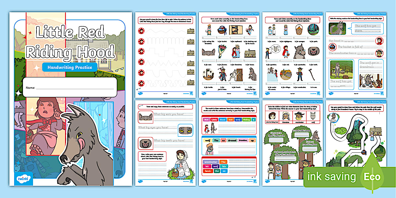 EYFS/KS1 Little Red Riding Hood Handwriting Activity Booklet