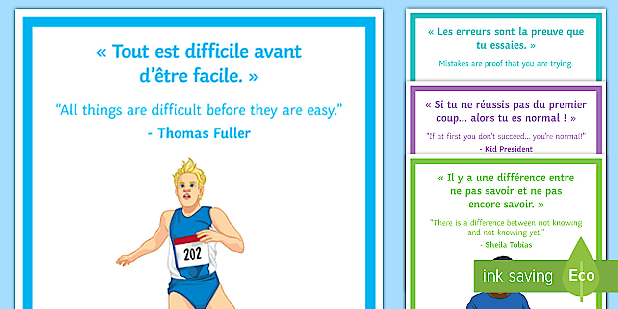 Growth Mindset Display Posters English/French - Twinkl