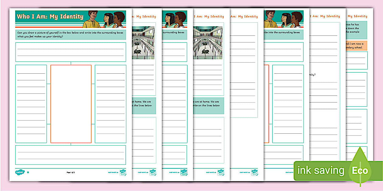 Year 3 - Lesson 3 - Who I am - My Identity Differentiated Activity Sheets