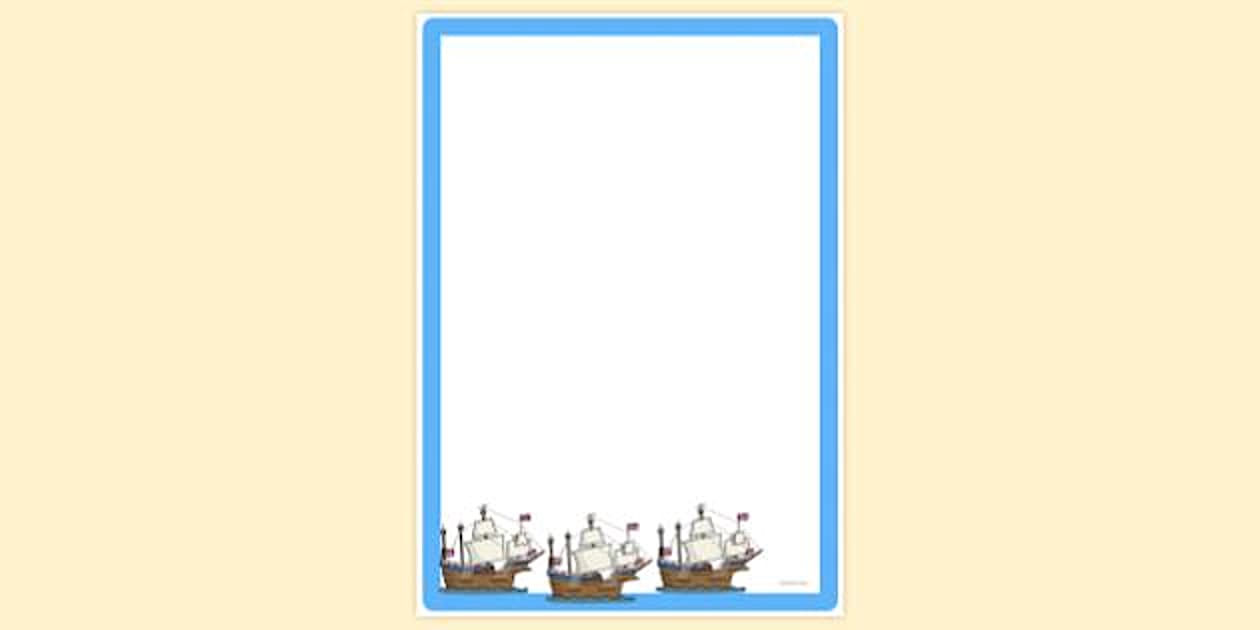 Simple Blank Fleet of Ships Page Border | Page Borders | Twinkl