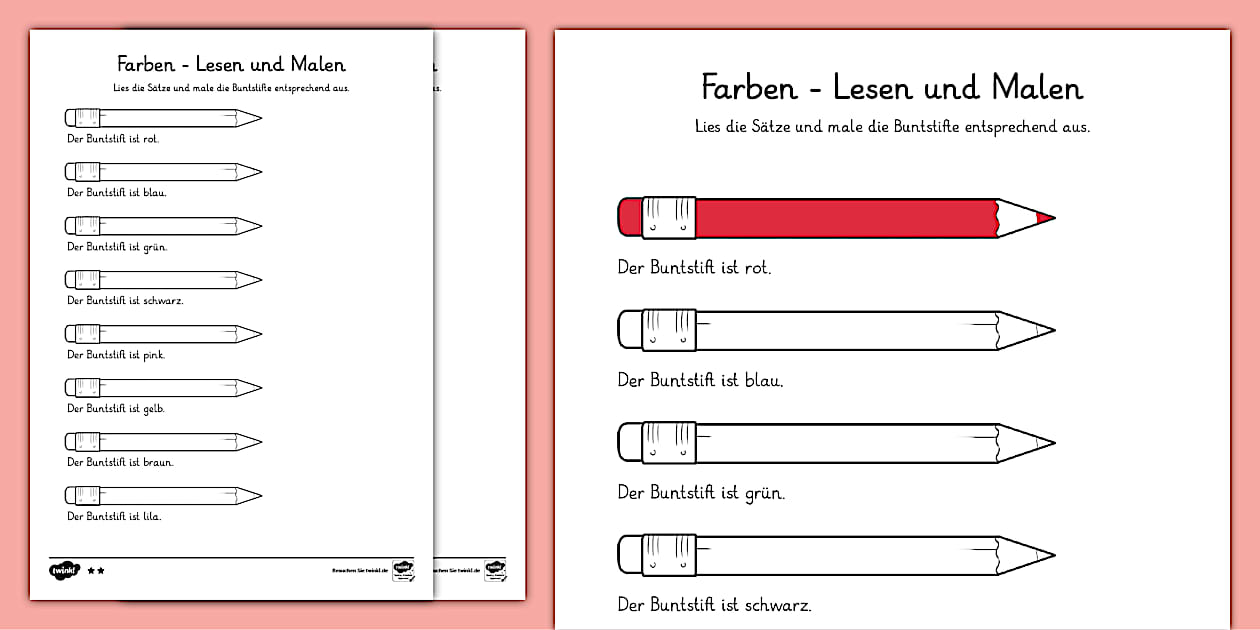 DaZ: Farben - Lesen und Malen (Lehrer gemacht) - Twinkl