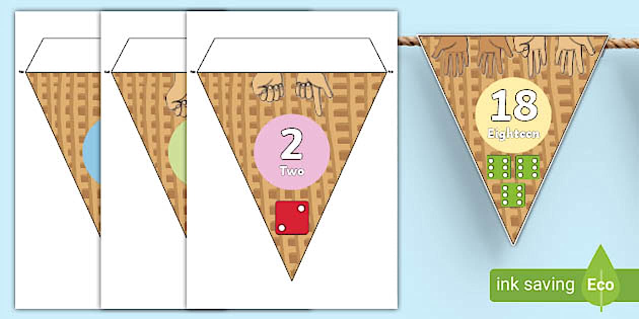 👉 Hessian Visual Number Line 0-20 Bunting (teacher made)