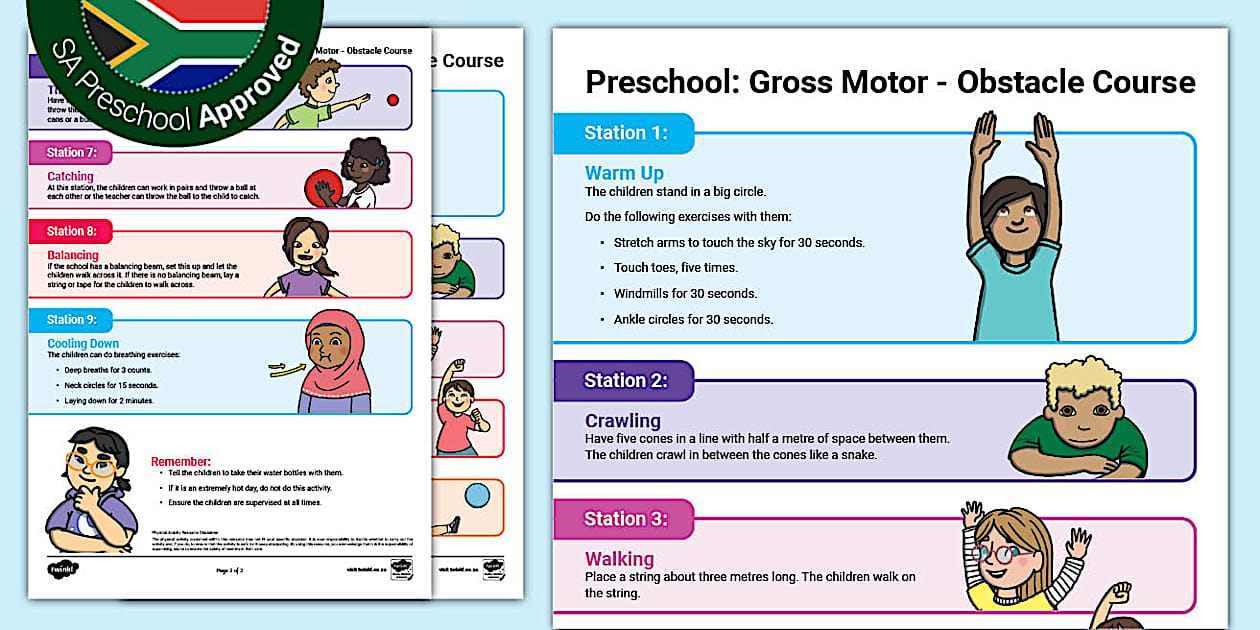 Preschool: Gross Motor- Obstacle Course (professor feito)