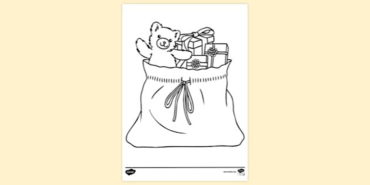 Santa Sack Template Colouring Sheet - Parents - EYLF