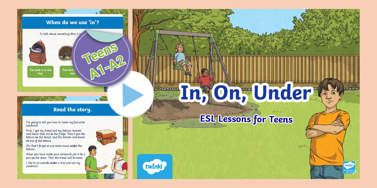 ESL In On Under PPT for Teens (creat de profesori) - Twinkl