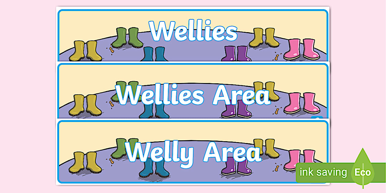 Wellies Area Display Banner (teacher made) - Twinkl