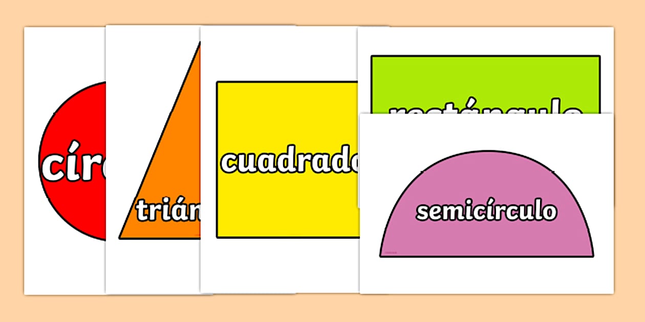 2D Shapes Display Cut Outs Spanish (teacher made) - Twinkl