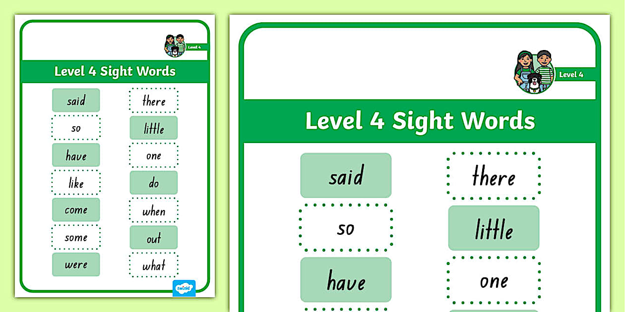 Level 4 Sight Word Poster (Teacher-Made) - Twinkl