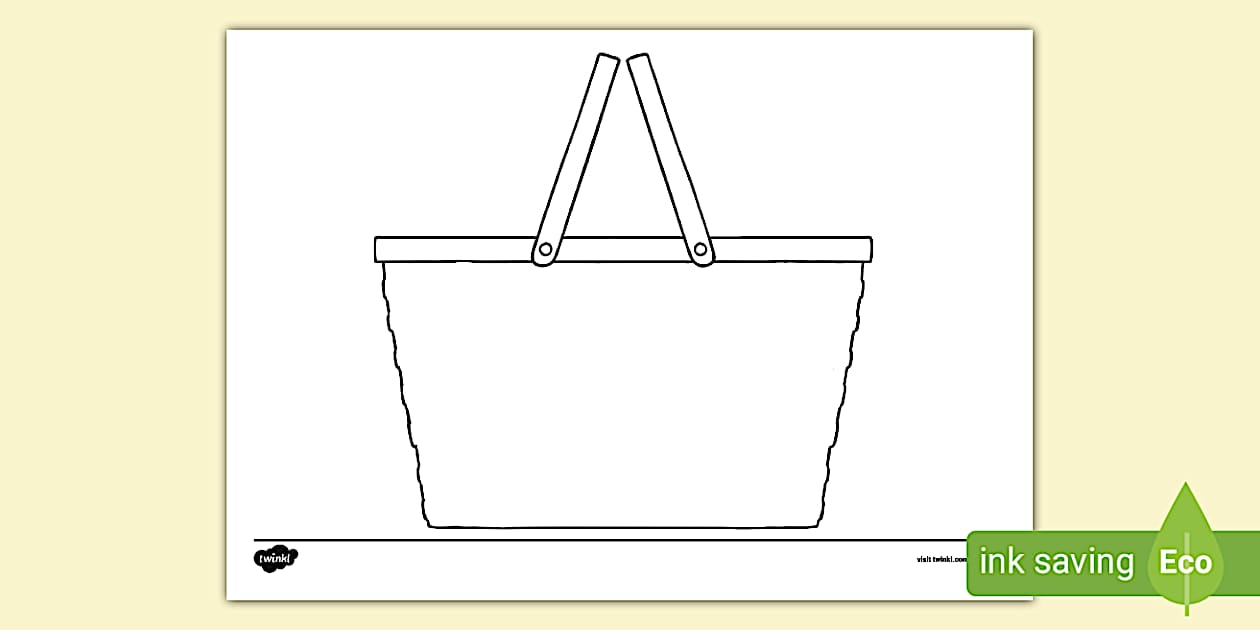 Picnic Basket Outline (Teacher-Made) - Twinkl