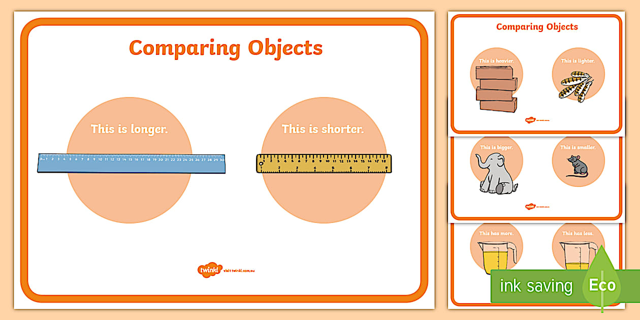 Comparing Objects Display Posters (teacher made) - Twinkl