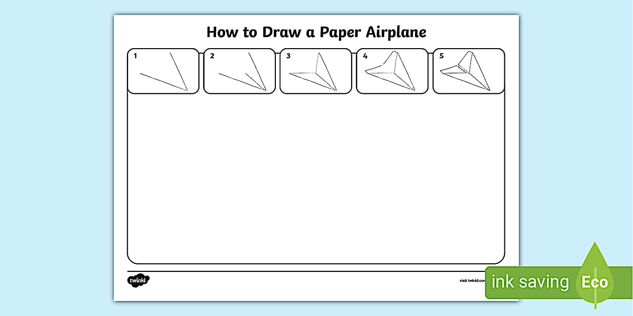 How to Draw a Paper Airplane In Five Steps | Twinkl | KS1