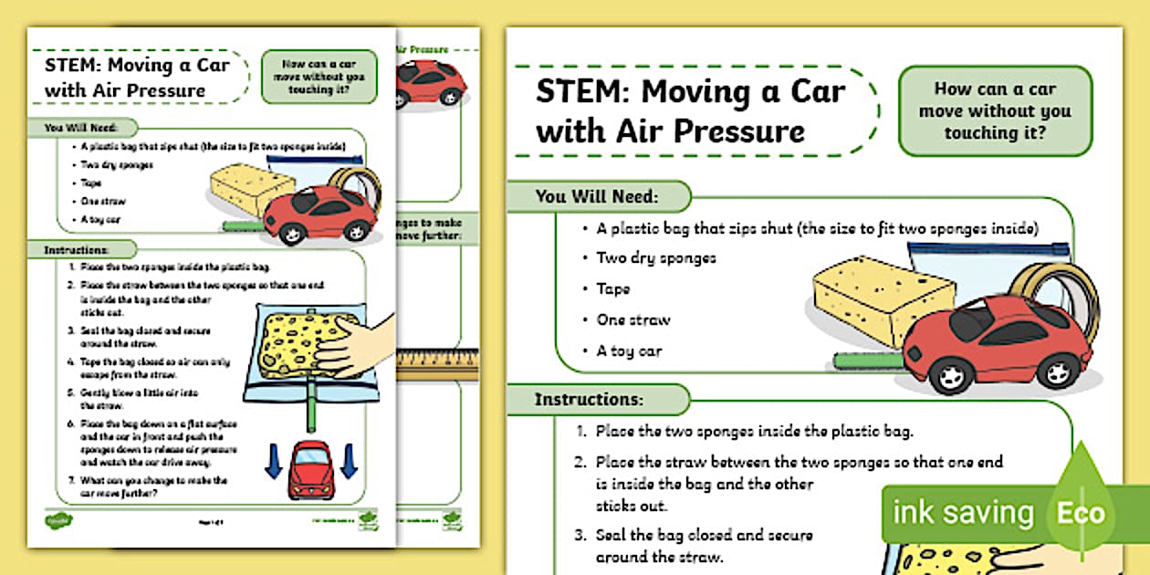 STEM: Moving a Car with Air Pressure (teacher made) - Twinkl