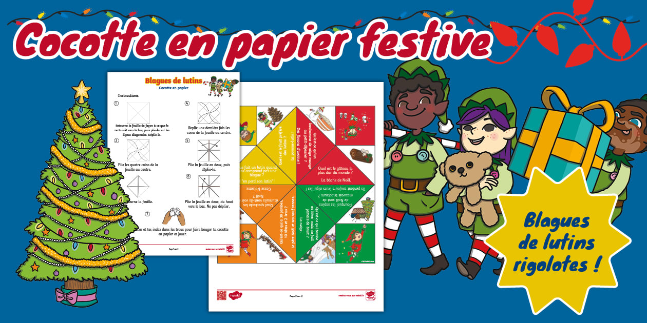 Cocotte en papier : Blagues de lutins - Twinkl