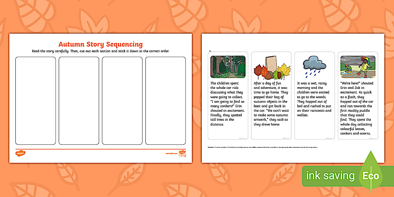 Autumn Story Sequencing Strips (teacher made) - Twinkl