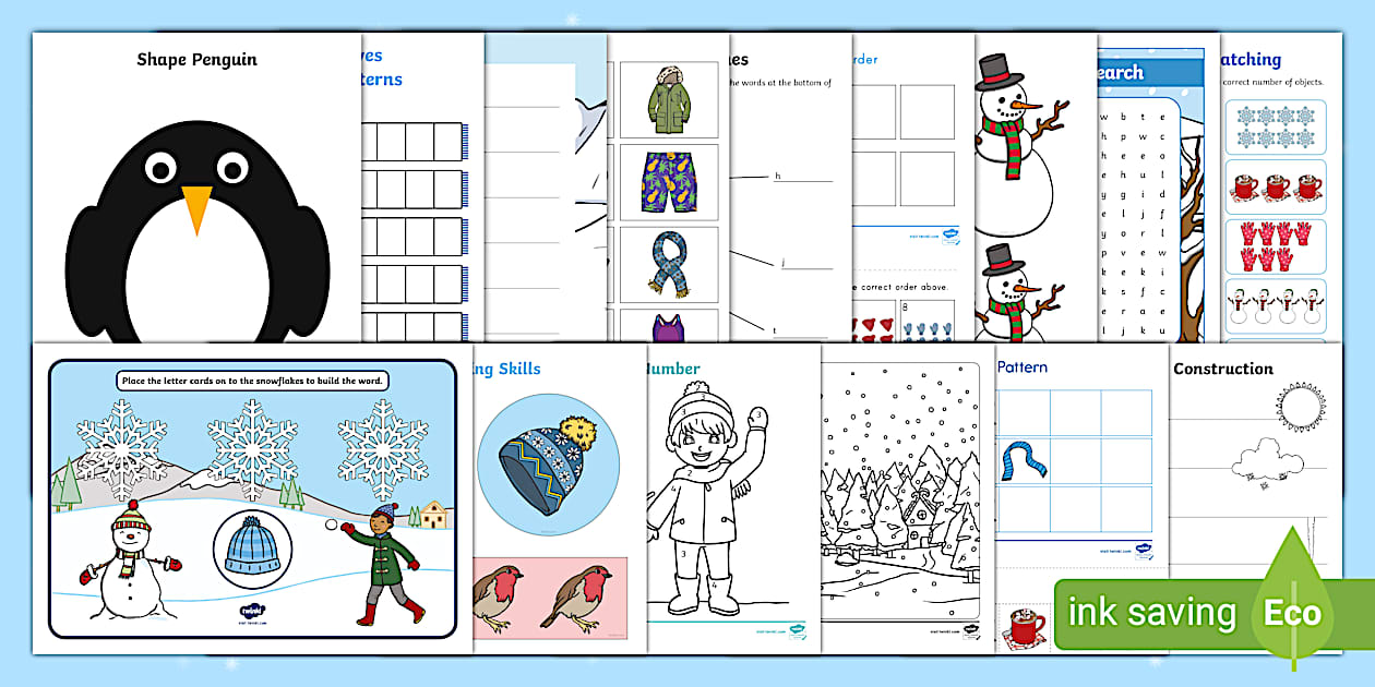 Winter Home Learning Pack Foundation Stage (teacher made)