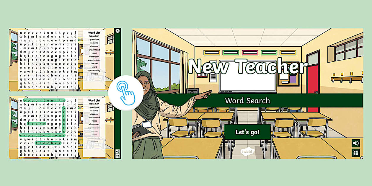 New Teacher Interactive Word Search (professor feito)