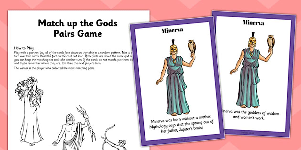 The Romans Match up Gods Pairs Game (Lehrer gemacht)
