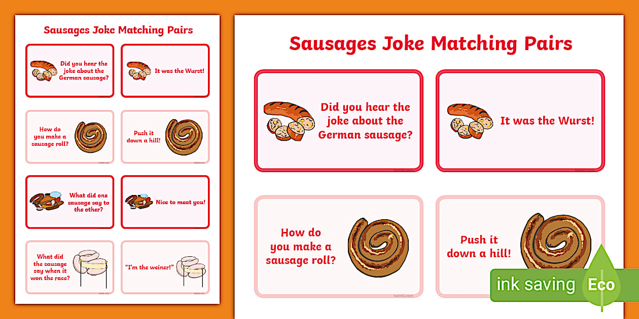 Sausage Joke Matching Pairs (Teacher-Made) - Twinkl