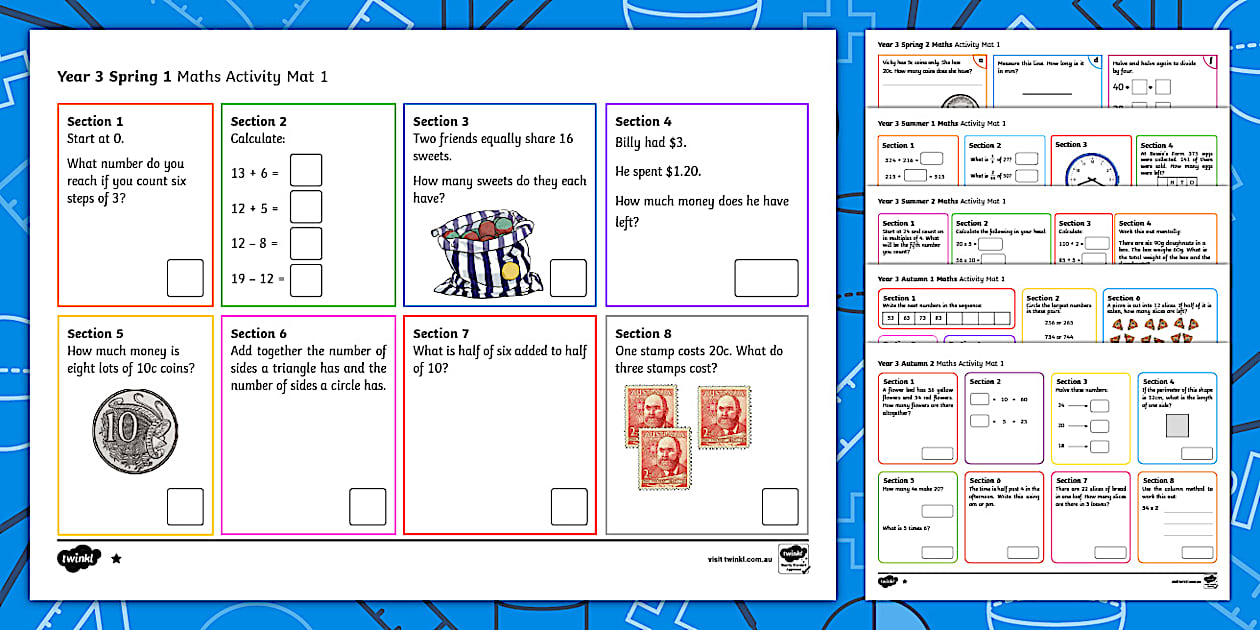 Year 3 Maths Activity Mats Bumper Planning Pack - Twinkl