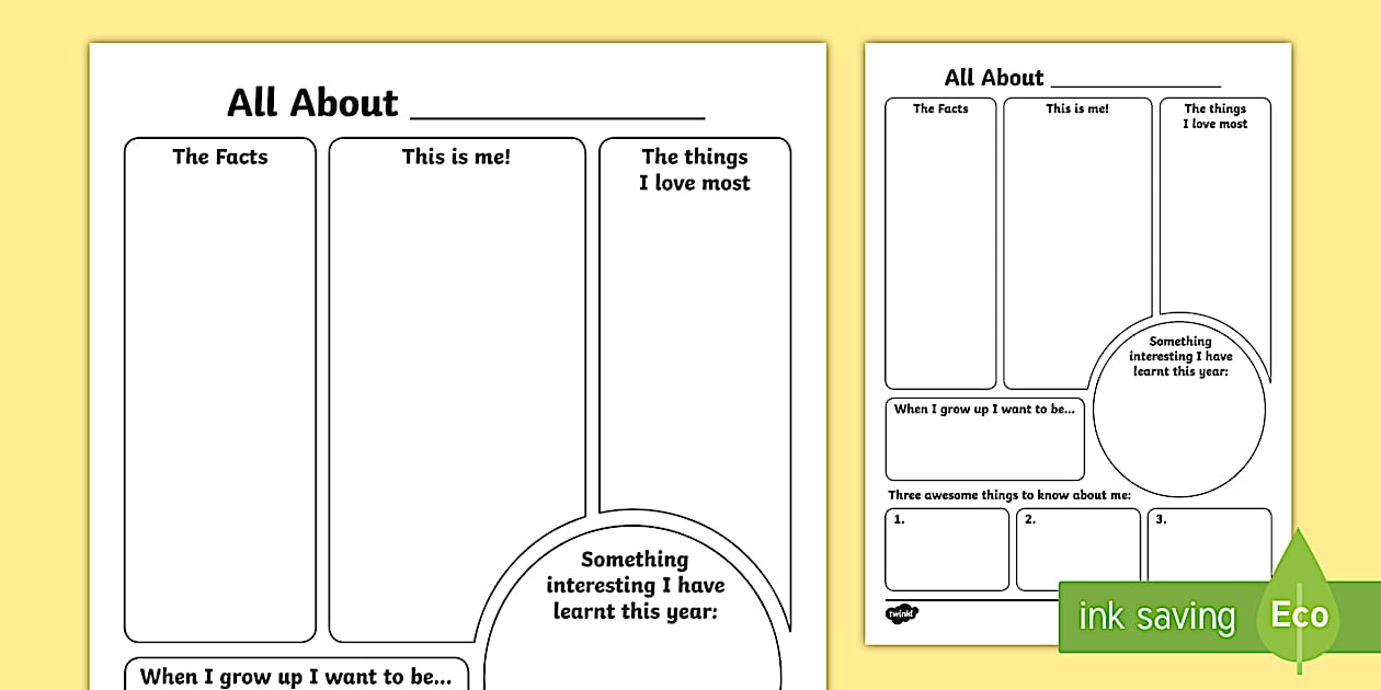 Editable All About Me Poster Template (teacher made)