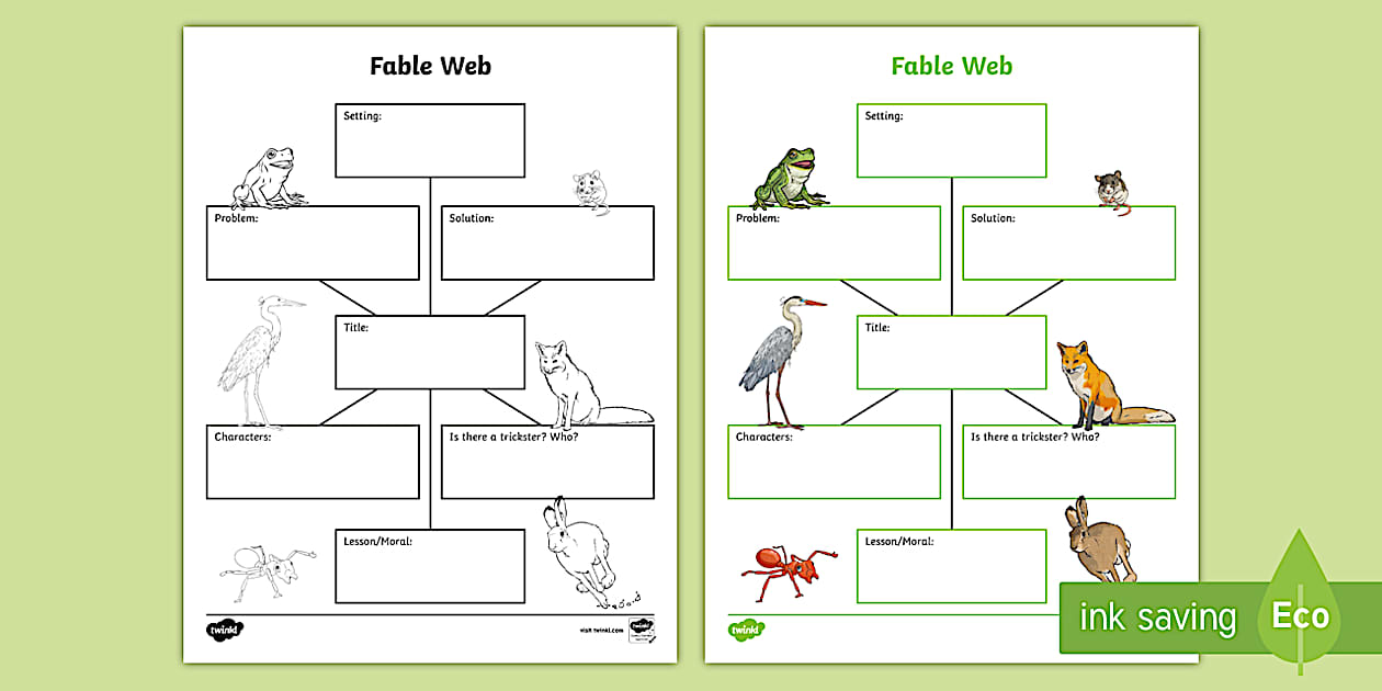 Editable Fable Web Activity (teacher made) - Twinkl