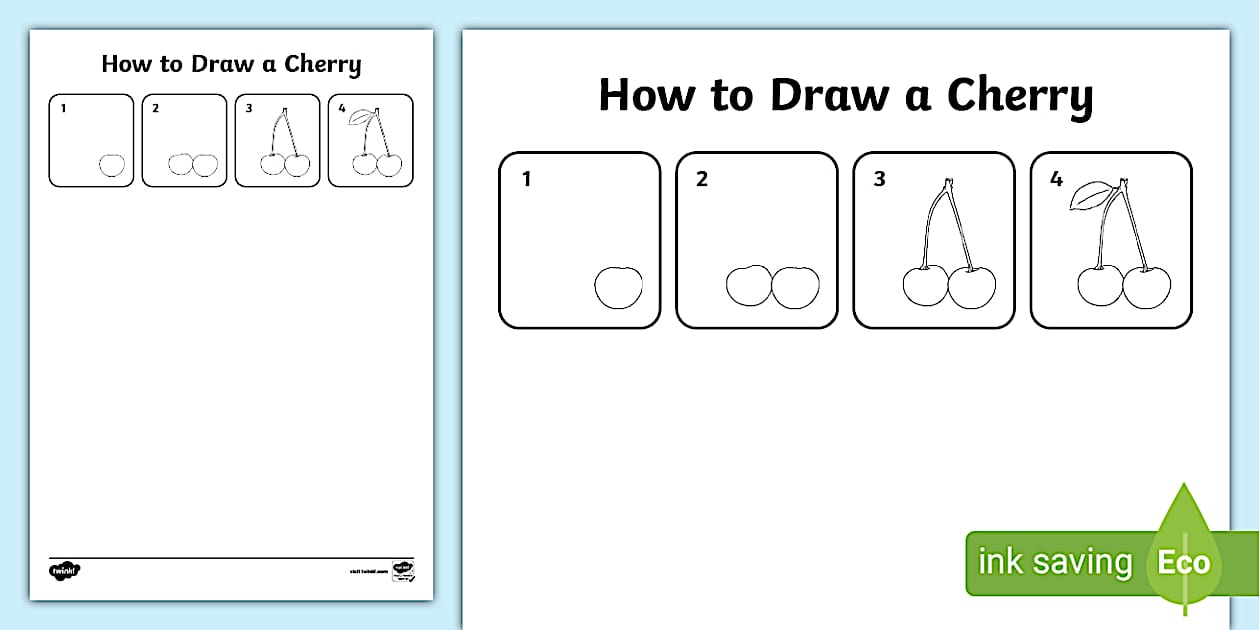 How to Draw a Cherry (teacher made) - Twinkl