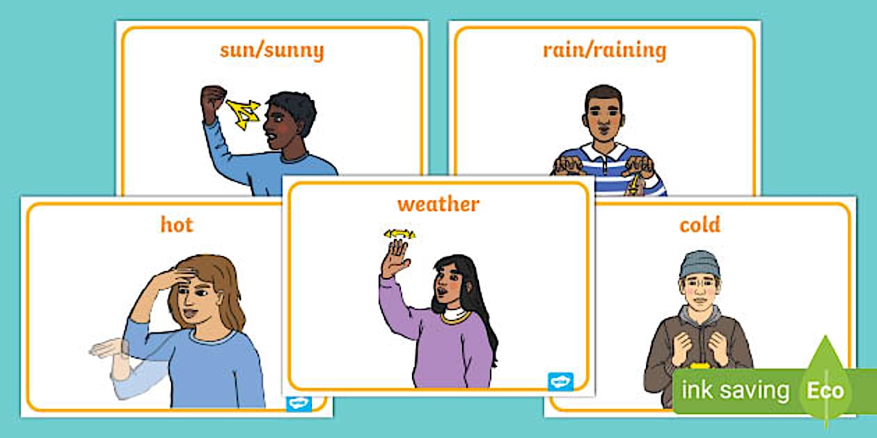 NZSL Weather A4 Display Posters (Teacher-Made) - Twinkl
