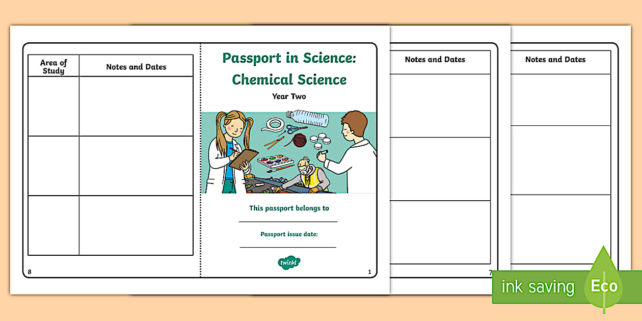 TAS Year 2 Chemical Sciences Passport Booklet - Twinkl