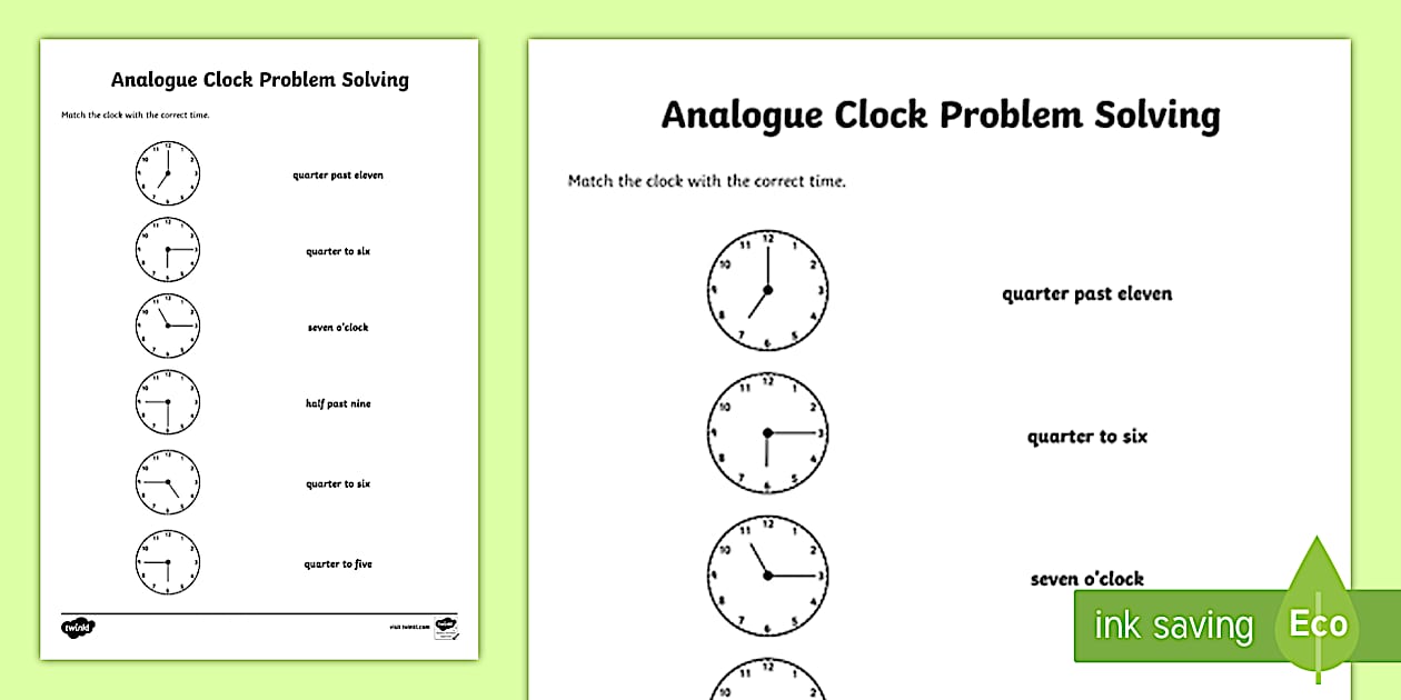 Editable Matching the Correct Time Worksheet - Twinkl