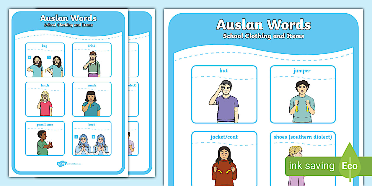 Auslan Clothing Signs - Speech Pathology (teacher made)