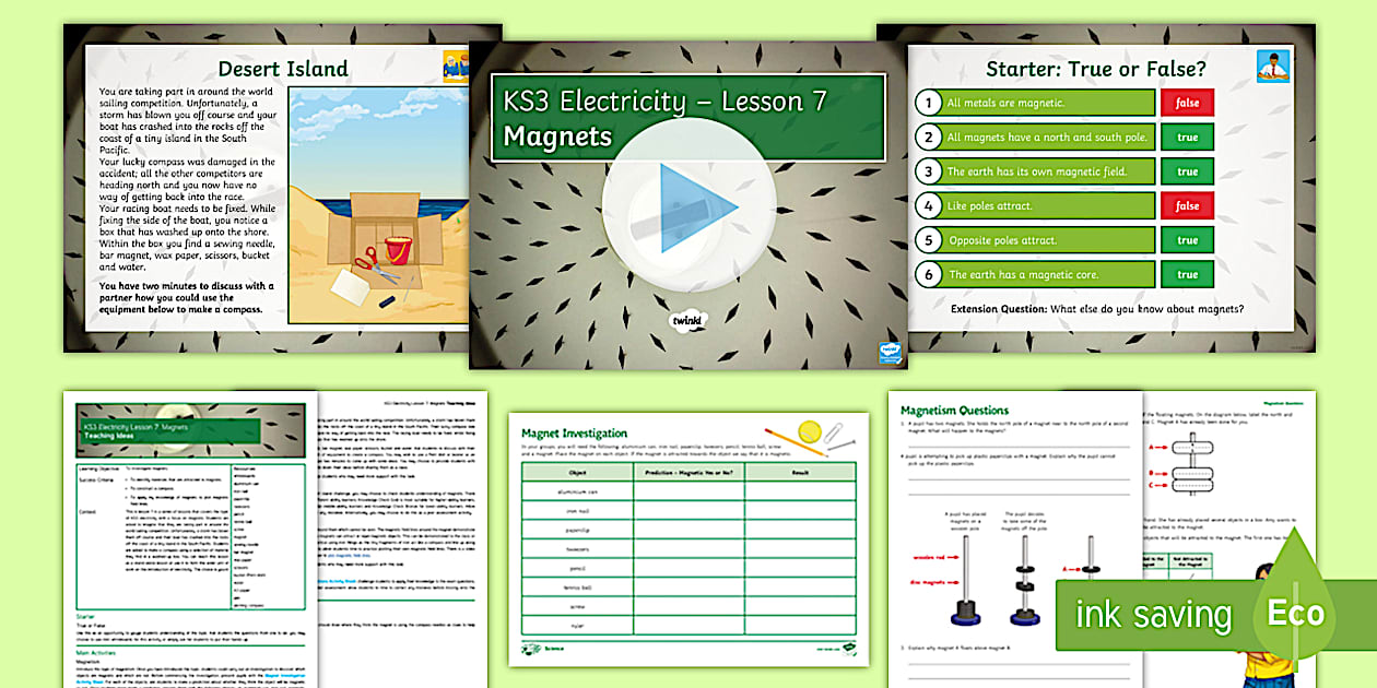 KS3 Electricity Lesson 7: Magnets Lesson Pack (teacher made)